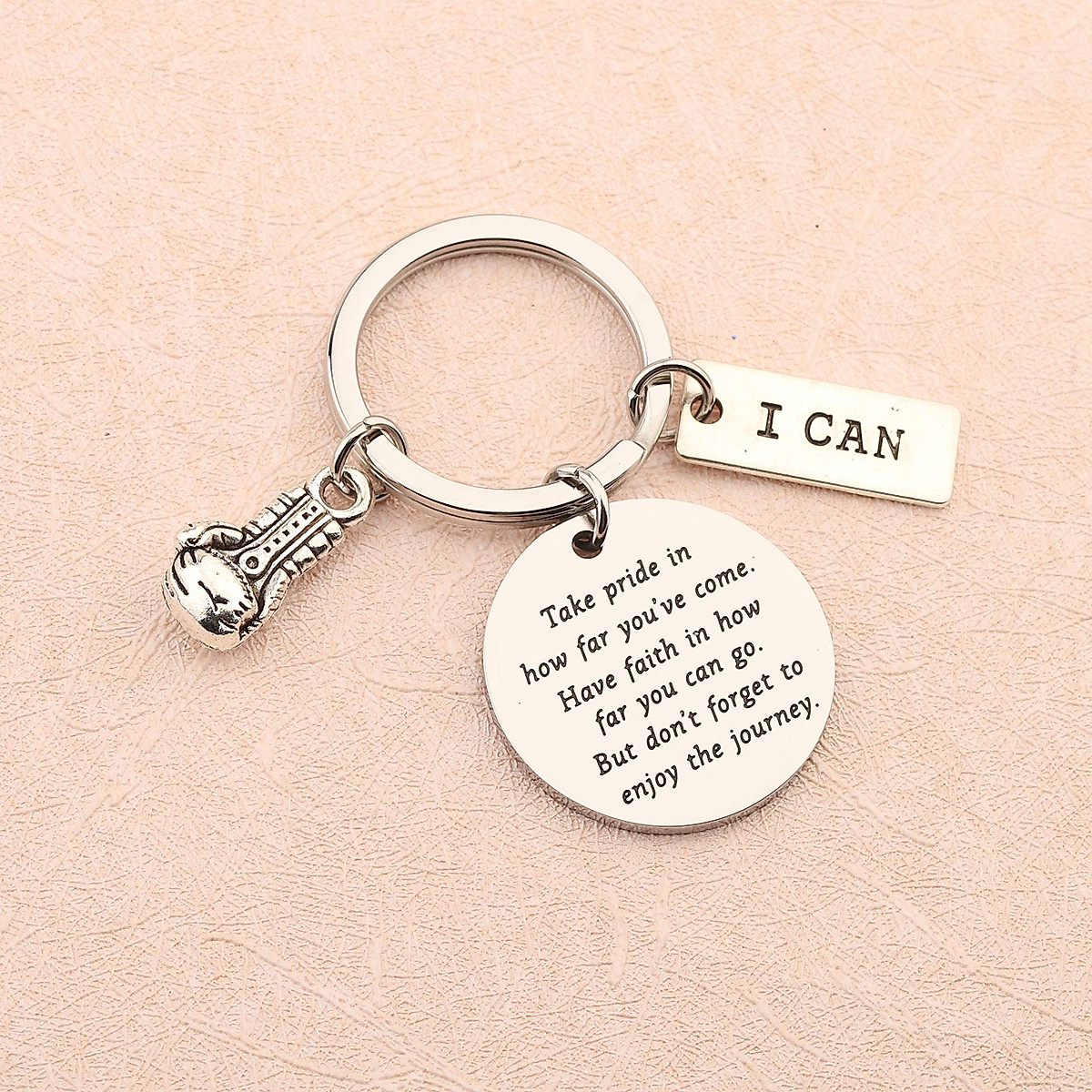 Boxing Keychain Gift Boxing Gloves Keychain Boxer Fan Gift Inspiration Gifts for Boxers Boxing Coach Take Pride in How Far You Have Come (boxing keychain)