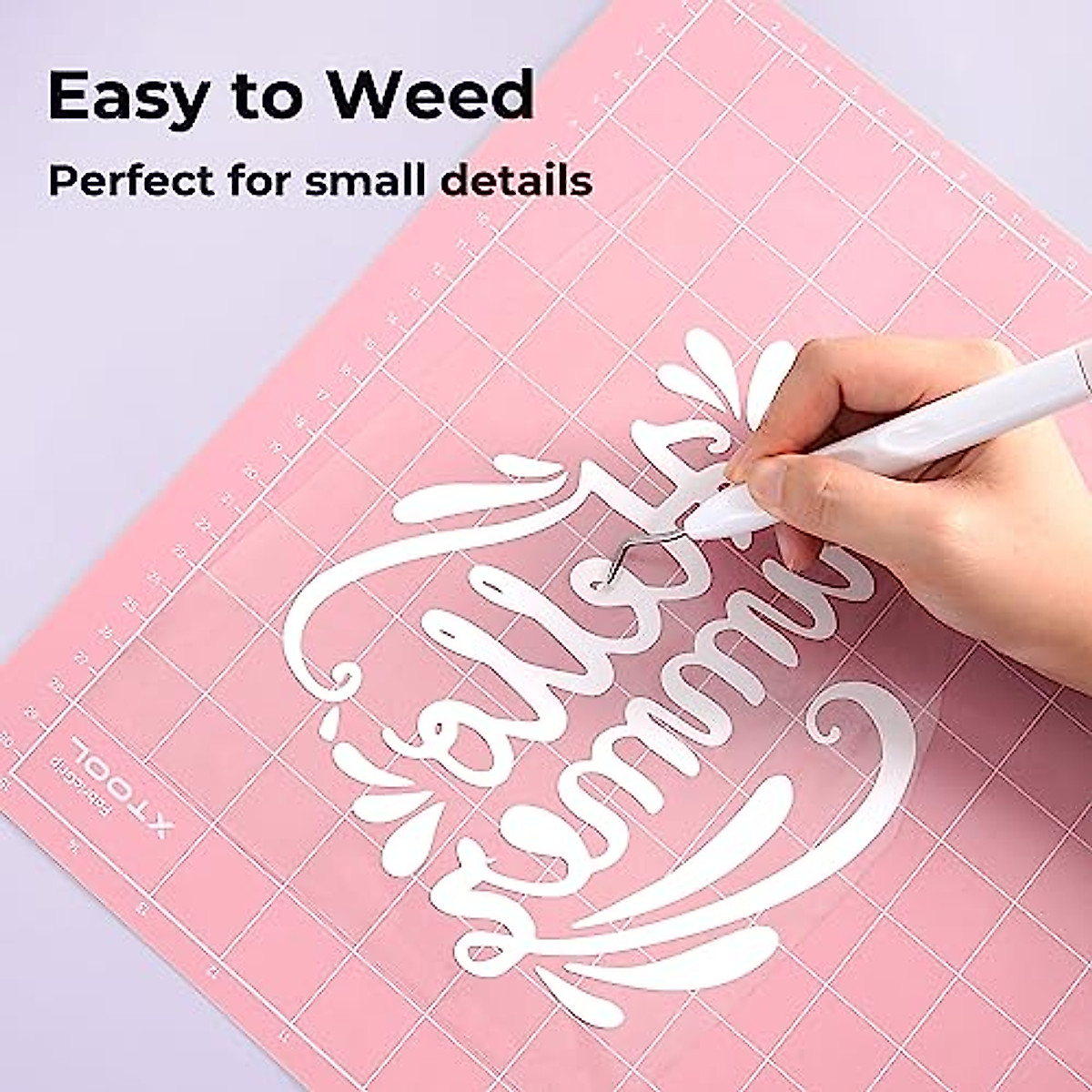 xTool White HTV Vinyl Roll Heat Transfer Vinyl - 12" x 10ft White Iron On Vinyl for Cricut Cameo & xTool M1, Easy to Cut, Ultra-Stretchable PU Matte White HTV Vinyl for T-Shirts, DIY Clothes, Bag