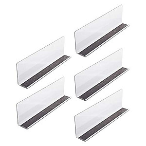 iplusmile Shelf Dividers Plastic Shelf Divider, Closet Shelf Organizer Clear Plastic Closet Separator with Magnetic Bottom for Kitchen Office Supermarket, 5pcs