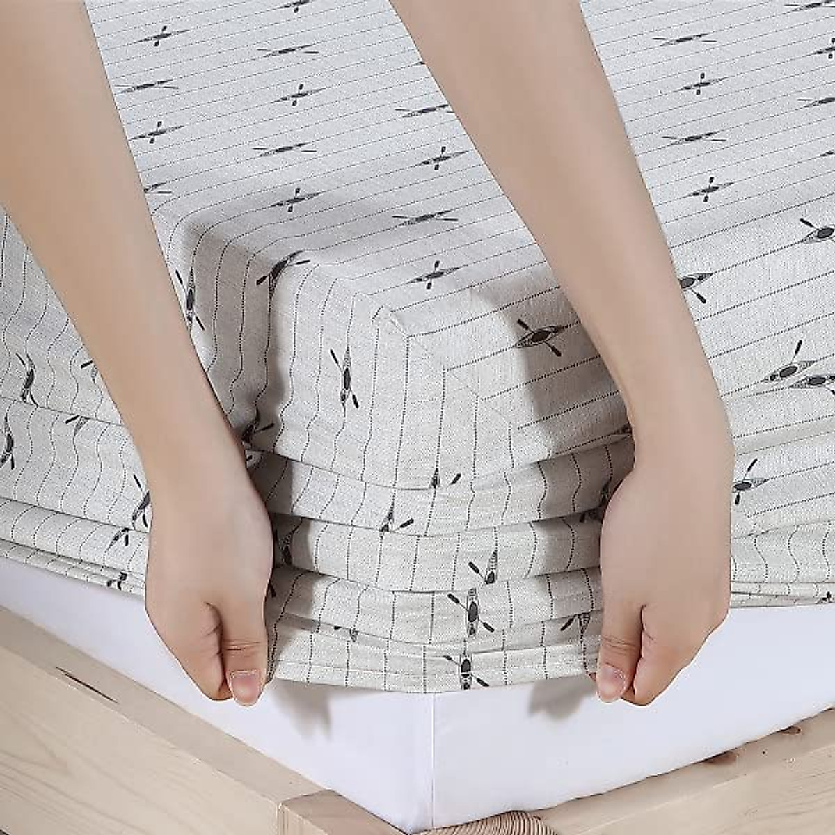 Eddie Bauer - Twin Sheets, Cotton Percale Bedding Set, Crisp & Cool Home Decor, Dorm Room Essentials (Downstream, Twin)