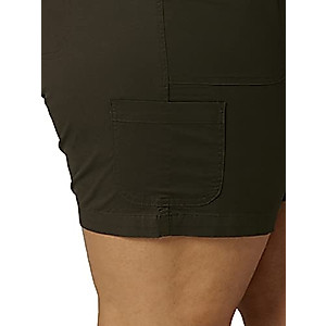 Lee Women's Size Flex-to-Go Mid-Rise Cargo Bermuda Short, Frontier Olive, 24 Plus