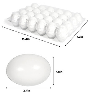 JOYIN 24 Pcs 2.36" White Easter Wood Eggs, Craft Fake Eggs, Decorating Eggs for Kids Easter DIY Paint Your Own Egg Decor, Easter Craft, Easter Basket Stuffers, Easter Eggs Hunt, School Supplies