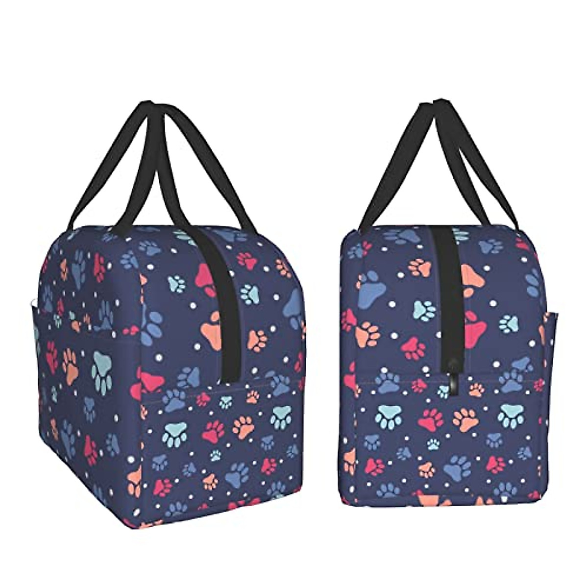 Lunch Bag Cute Dog Paw Print Insulated Lunch Box Reusable Lunch Bags Meal Portable Container Tote For Men Women Work Travel Picnic