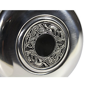 Irish Whiskey Flask Stainless Steel Flask 5 Fl. Oz. Book of Kells Design Irish Flasks Made Co, Westmeath Ireland