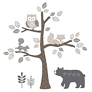 Lambs & Ivy Woodland Forest Animal Nursery 5-Piece Baby Crib Bedding Set - Gray