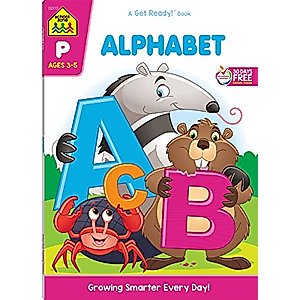 School Zone - Alphabet Workbook - 64 Pages, Ages 3 to 5, Preschool, ABC's, Letters, Tracing, Alphabetical Order, and More (School Zone Get Ready!™ Book Series)