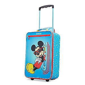 AMERICAN TOURISTER Kids' Disney Softside Upright Luggage,Telescoping Handles, Mickey, Carry-On 18-Inch