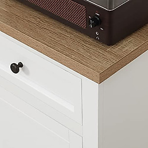 HOMCOM Sideboard Buffet Cabinet, Kitchen Cabinet, Coffee Bar Cabinet with 2 Drawers and Double Door Cupboard for Living Room, Entryway, White