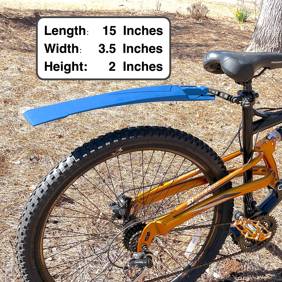 RNX Blue Mountain Bike Mud Guard Set Front and Rear Fenders, Wide, Universal, Adjustable