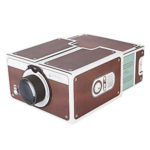 Ciglow Cardboard Projector Mini DIY Portable Projector Smartphone Projector Ingenious Toy Projector for Kids Easy Operation Can Enlarge 8 Times Mobile Phone Screen