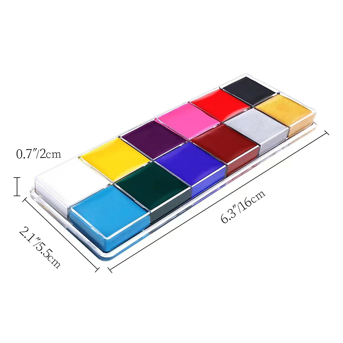 Face Body Paint Oil Palette 12 Color, Halloween Face Paint, Professional Face Painting Kit, Non Toxic Body Makeup for Kids and Adult