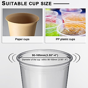 JIAWANSHUN Cup Sealer Film Roll Tea Cup Sealing Film Milk Sealing Film 3000pcs per Roll for Plastic and Paper Cup 90-105mm (3.55"- 4")