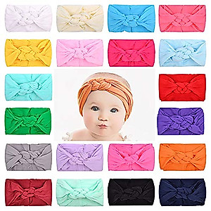 jollybows 20pcs Baby Girls Nylon Headbands Hairband Elastic Turban Hair Accessories for Kids Toddlers Infants