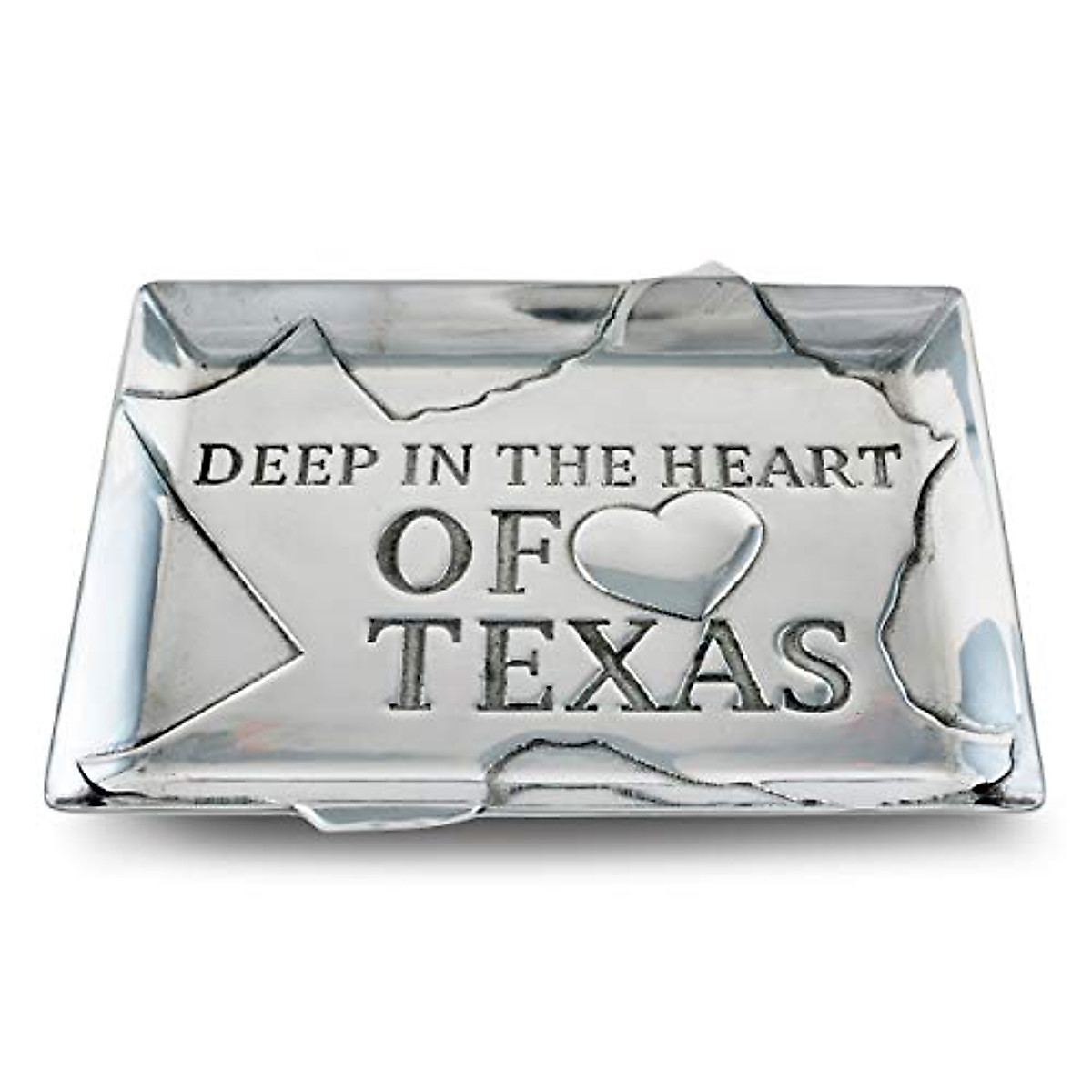 Arthur Court Designs Aluminum Deep in The Heart of Texas Food Service Tray, Desktop Storage Organizer, Catchall, Valet, Nightstand or Dresser 9.5 inch x: 7 inch