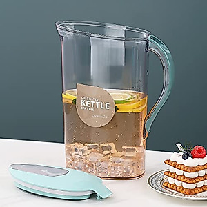 Berglander Fridge Door Water Pitcher With Lid Perfect for Making Tea, Juice And Cold Drink, 71 OZ Water Jug Made of Clear PET, No Smell Clear Fiber Glass Carafe BPA free