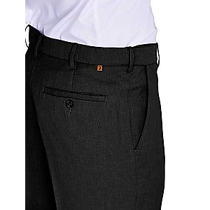 Farah | Men's | Hidden Stretch Waistband Pants | Stylish Comfort & Flexibility in Men's Tailored Slacks | Black
