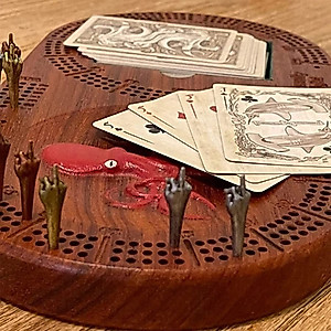 9 Pieces Resin Cribbage Pegs, 3 Colors - Funny Cribbage Pegs, Cribbage Board Pegs Fit 1/8 Holes Toy Game Accessories with Drawstring Storage Pouch for Cribbage Traditional Board Game. (B)