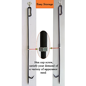 Fire Poker for Fire Pit. 34 Inc 2 Lb Heavy Duty Fireplace Poker Made of Diameter 0.47 Inc Solid Steel. Upgraded Campfire Poker for Fireplace, Camping, Fire Pit, Wood Stove, Outdoor& Indoor Use.