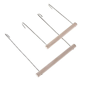 Youngy Natural Wooden Birds Perch Parrots Hanging Swing Cage Pendant Toys Stand Holder - L