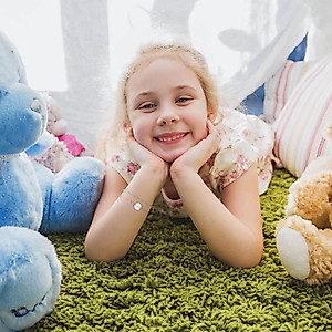 MONOZO 14K White Gold Filled Letter Initial Bracelet, Silver, for Women and Teen Girls