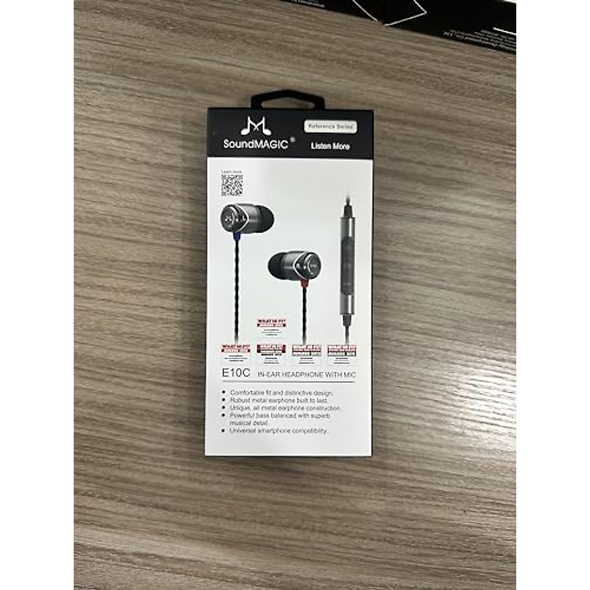 SoundMAGIC E10C Wired Earbuds with Microphone HiFi Stereo Earphones Noise Isolating in Ear Headphones Powerful Bass Tangle Free Cord Gunmetal