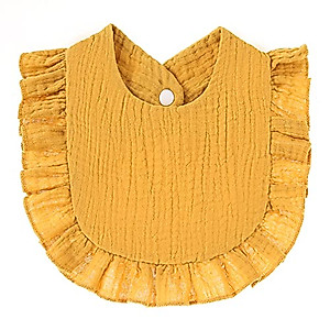 4 PACK Solid Muslin Baby Drool Bibs Set for Unisex Boys Girls Cotton Adjustable Teething Feeding Drooling Bibs (Pink Set)