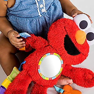 Bright Starts Sesame Street Elmo Travel Buddy Plush Take-Along Stroller or Carrier Toy, Ages 0-12 Months