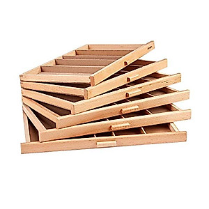 KINGART 723N Wood 6-Drawer Artist SUPPLY STORAGE BOX, 15-3/4” W x 10” D x 6-1/2” H, Natural Finish, Storage for Art Materials including Paint Tubes, Pastels, Pencils, Markers, Brushes and more