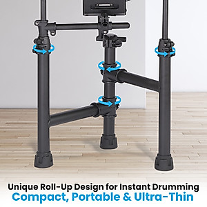Pyle Electronic Drum Set-Portable Powerful Kit w Machine for Beginners Touch Sensitive Drum Pads, MIDI Computer Connection, Quick Setup Roll-Up Design (Mac & PC Compatible) (PTEDK50) Black