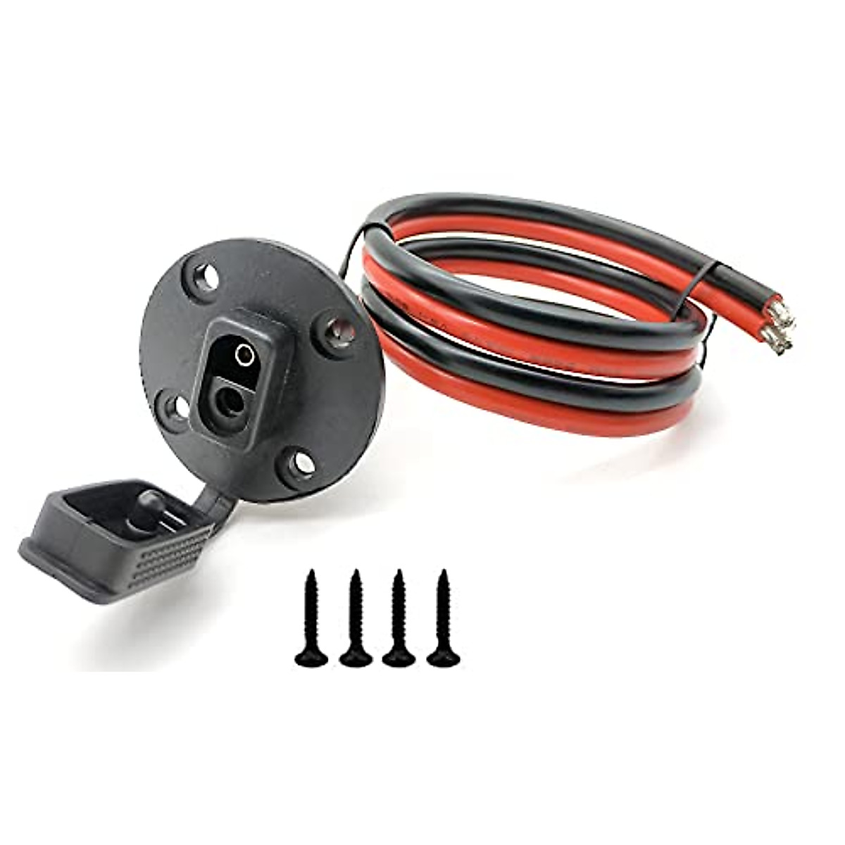 Meiyangjx 60cm 10 AWG SAE Connector, Solar Weatherproof SAE Socket Sidewall Port, SAE to SAE 2 Pin Quick Disconnect Panel Extension Cable(Without SAE Plug)