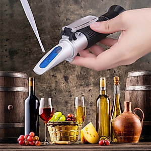 Brix Refractometer with ATC - Tiaoyeer Digital Handheld Refractometer for Beer Wine Brewing, Dual Scale-Specific Gravity 1.000-1.130 and Brix 0-32%