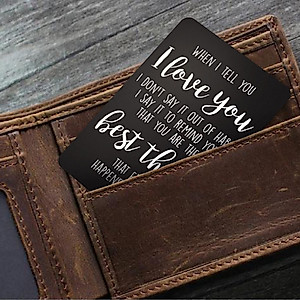 Idea for Boyfriend Engraved Wallet Insert, Wallet Insert For Him, Mini Love Note, Wallet Insert for Husband, (Card-3)