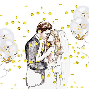 Gold Confetti Balloons 20 Pieces, 12 Inches Party Balloons With Golden Paper Confetti Dots For Party Decorations Wedding Decorations And Proposal (Gold)