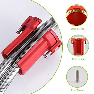 UFURMATE 3PCS Hot and Cold Water Faucet Fixing Nuts ABS Plastic Faucet Lock Nut Hot Cold Water Faucet Anti-loosening Nut for Kitchen Bathroom (Red)