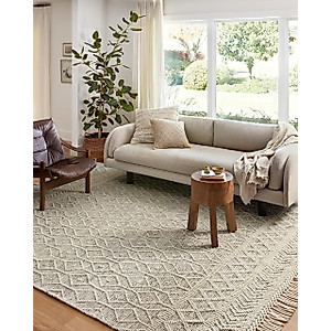 Loloi II Noelle Collection NOE-02 White/Black 8'-0" x 10'-0" Area Rug