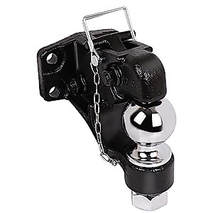 Pintle Hook Trailer Hitches with 2-5/16 Inch Ball, Pintle Hook 16000 lbs, Ball Capacity 6000lbs, Finish Black Powder Coat (2-5/16 ")