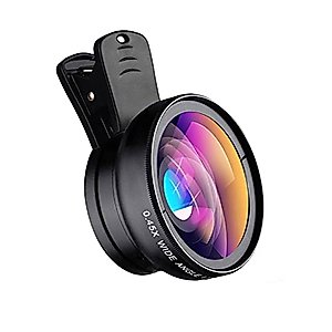 2 in 1 Camera Lens 0.45x Super Wide Angle&12.5X Macro Mobile Phone Lens Kit for Smartphones