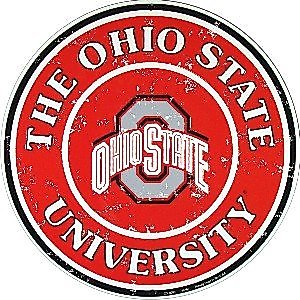 Ohio State Buckeyes 12 Inch Embossed Metal Nostalgia Circular Sign
