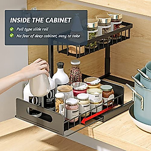 COOK A FUTURE Under Sink Organizers and Storage, Pull Out Cabinet Organizer, 2 Tier Multipurpose Kitchen Under Sink Organizer for Kitchen Bathroom Under Sink Organizer And Storage.