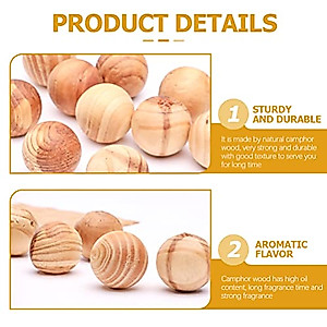 UKCOCO 120 Pcs Natural Camphor Ball Fresh Cinnamomum Camphora Root Neutralizing Odor Camphor Balls Cedar Blocks Closet Deodorizer for Clothes Storage Closets Drawers 1.8cm
