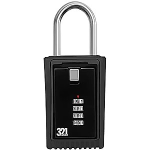 Key Lock Box LB-003 - Hide a Key Outside for Your House - Realtor, Spare Key, Contractor, Rental, Key Storage - Lockbox Combination Shackle Fence Mount, Door Knob Mount (1 Pack) (1)