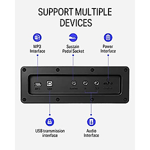 Donner DDP-100 Digital Piano White with Piano Bench