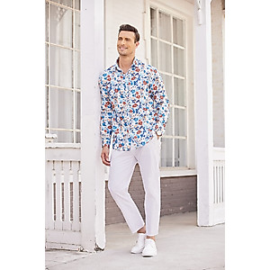 COOFANDY Men's Cotton Linen Pants Elastic Waist Lightweight Casual Pants Slim Fit Yoga Beach Pants with Pockets