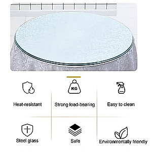 SAGIDAR Round Tempered Glass Round Table Top Round Glass Table Top Replacement, Table Top Tempered Glass Round Table Glass Dining Table, Kitchen Dining Table Top Coffee