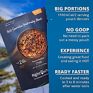 RightOnTrek Cauliflower Forest Chicken Risotto | Backpacking, Camping, Hunting Food | No soy, Keto, No gluten ingredients Adventure Meals | 2 Servings