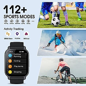 WeurGhy Smart Watch for Men Women(Answer/Make Call), 1.85" HD Fitness Watch with 112 Sport Modes, Activity Tracker with Heart Rate Monitor, IP68 Waterproof Smart Watch Compatible with Android iOS