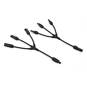 Solar Connectors Y Branch Parallel Adapter Cable 1 to 3 Solar Panel Connectors Solar Cable Connectors Wire Plug Tool Kit for Solar Panel (M/FFF, F/MMM)