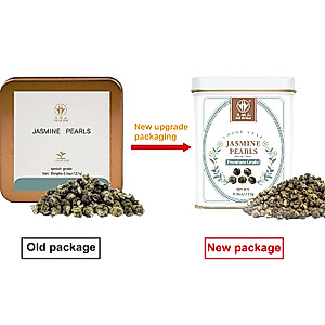 TIAN HU SHAN Jasmine Tea Jasmine Dragon Pearls Green Tea Loose Leaf 4oz (114g) Tin