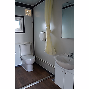 Jaxenor 19x20ft Portable Prefabricated Tiny Home, Mobile Expandable Plastic Prefab House for Hotel, Booth, Office, Guard House, Shop, Villa, Warehouse, Workshop