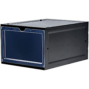 Clear Shoe Box, Set Of 6, Stackable Plastic Acrylic Boxes, Drop Front Shoe Holder Cubby Storage Cube Organizer Containers For Closet Men/women Large High Top 13.4”x 9.8”x 7.2'', Cajas Para Zapatos